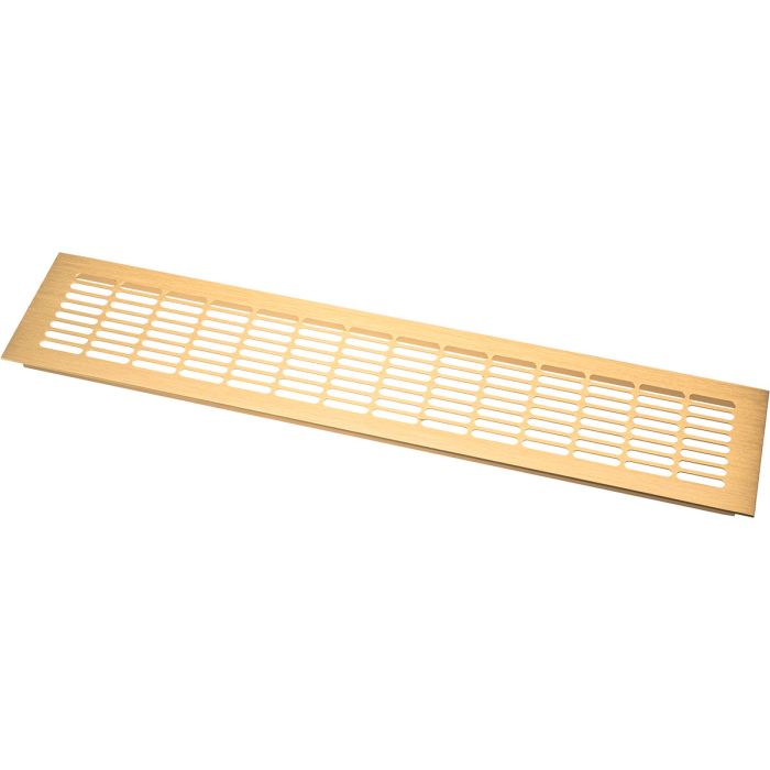 Ventilation Grate 500 x 102 mm Brushed Brass - Thuresson